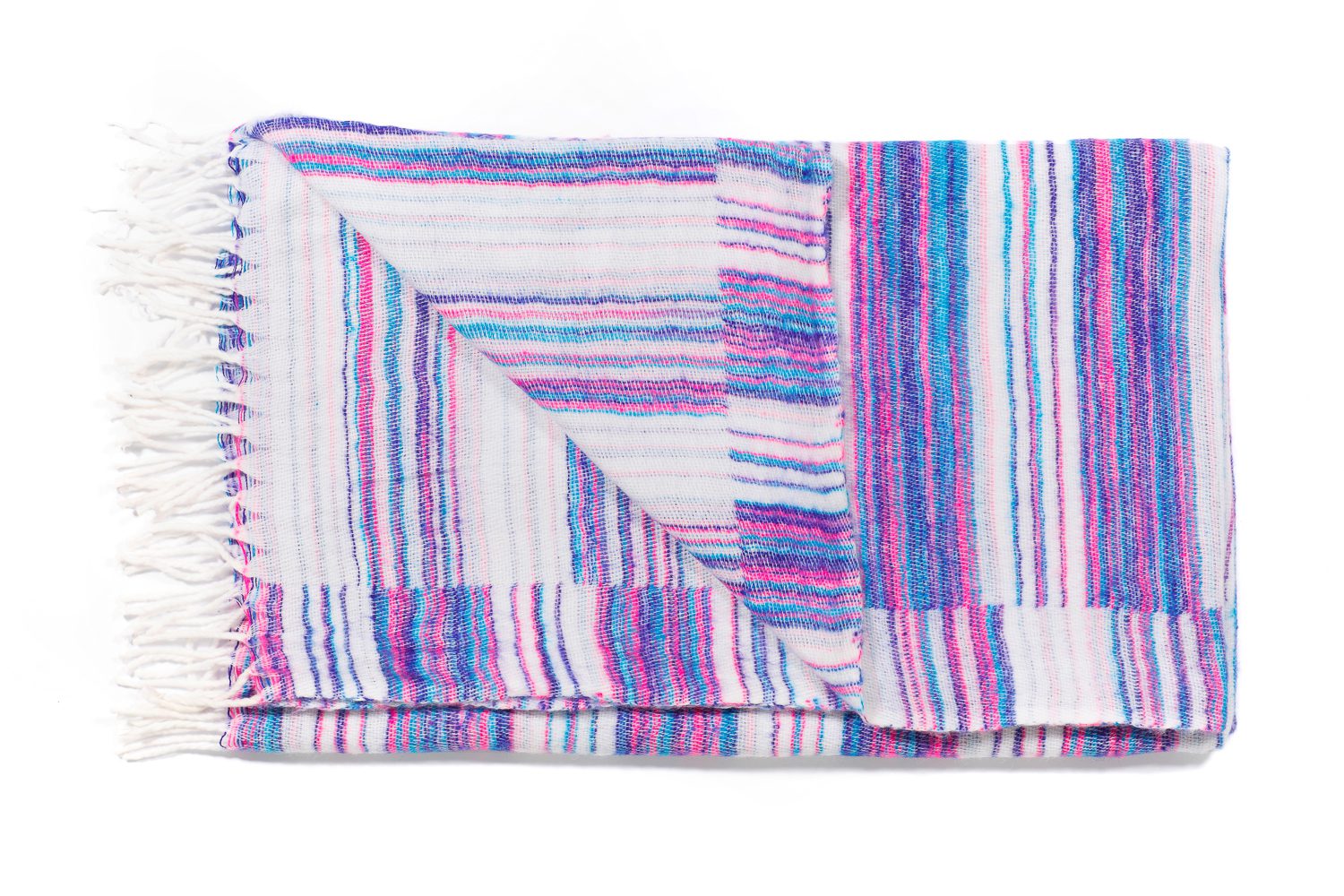 Plaid Wit met paarse strepen. Heerlijk warm en zacht!