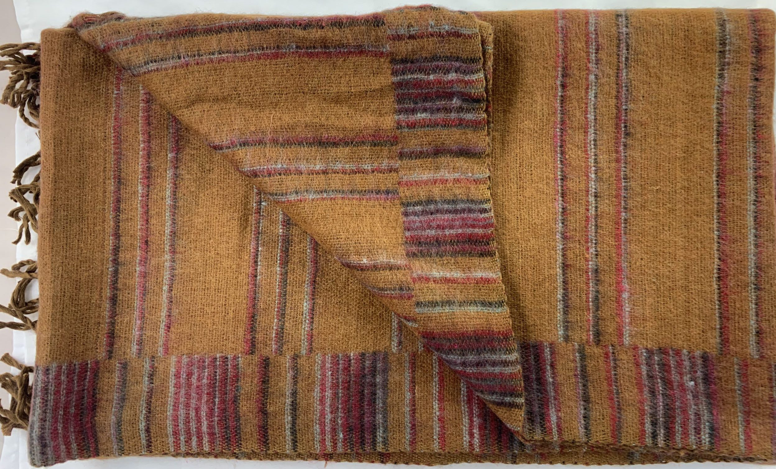 Plaid bruin met rode strepen - Plaids en Sjaals